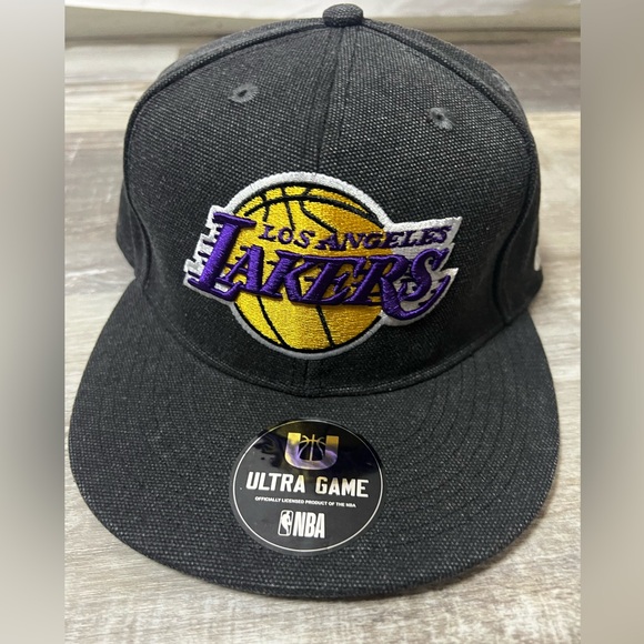 NBA | Accessories | Ultra Game La Lakers Nba Charcoal Black Snapback ...
